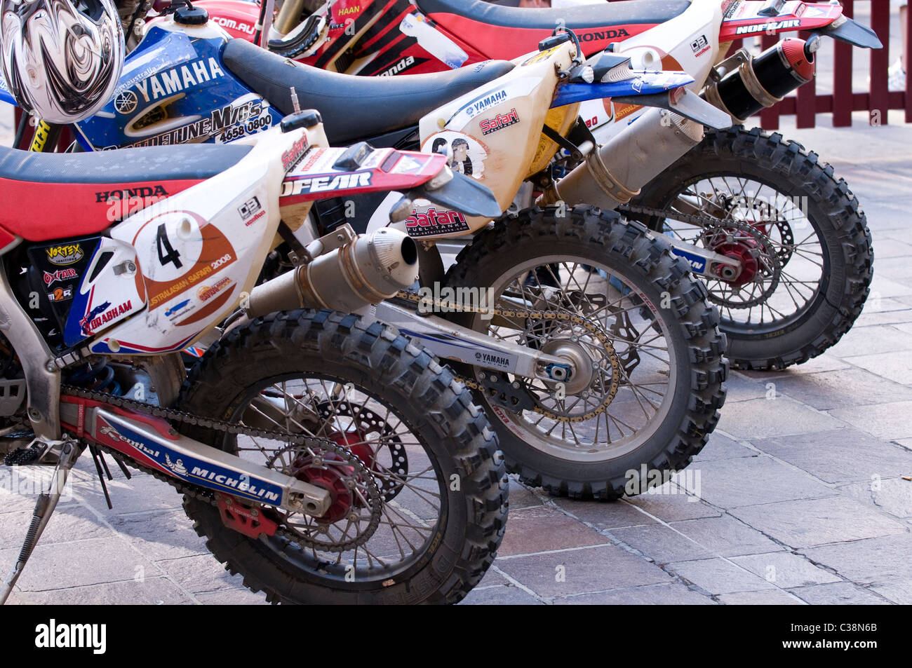 Rally dirt bikes, Australasian Safari Rally 2008, Forrest Place, Perth ...