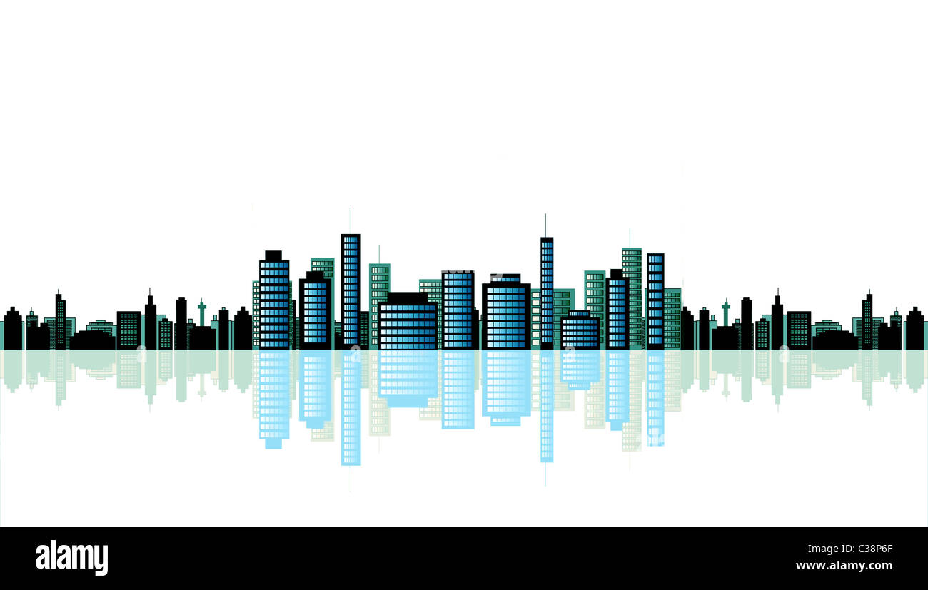 Metropolis cityscape on white Stock Photo - Alamy