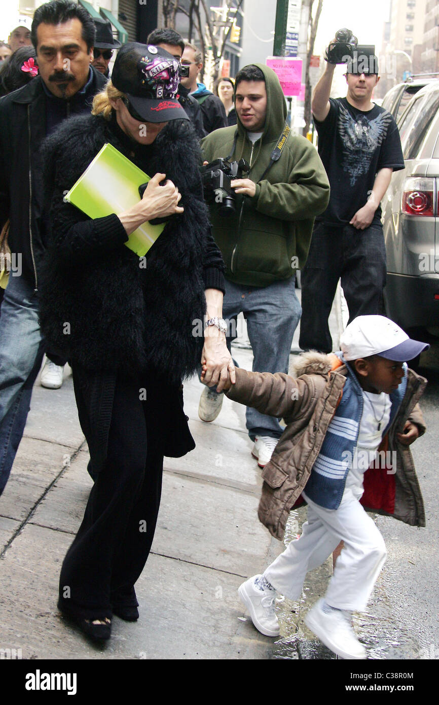 Madonna with her adopted son, David Banda, out and about in Manhattan ...