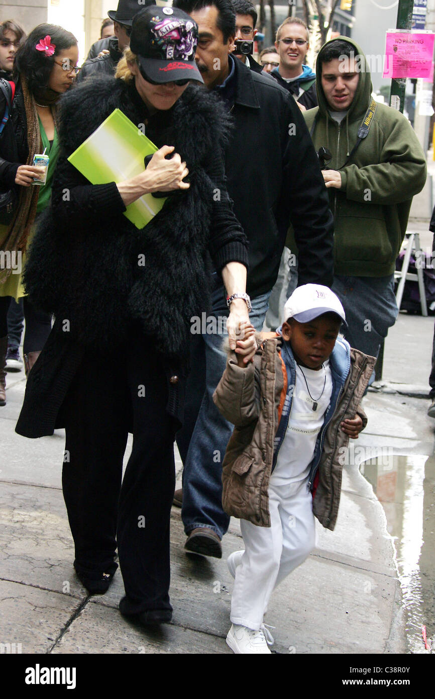 Madonna with her adopted son, David Banda, out and about in Manhattan ...