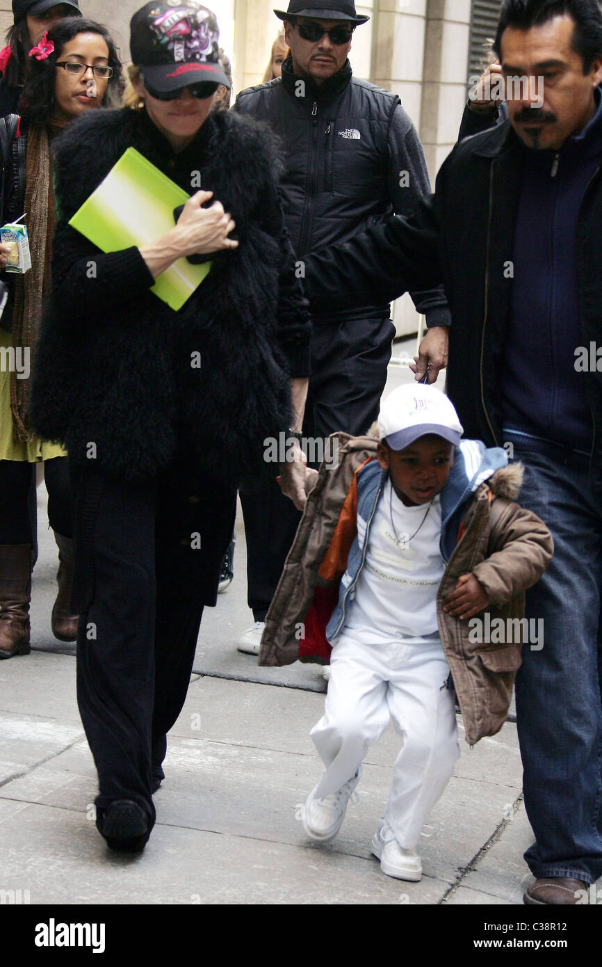 Madonna with her adopted son, David Banda, out and about in Manhattan ...
