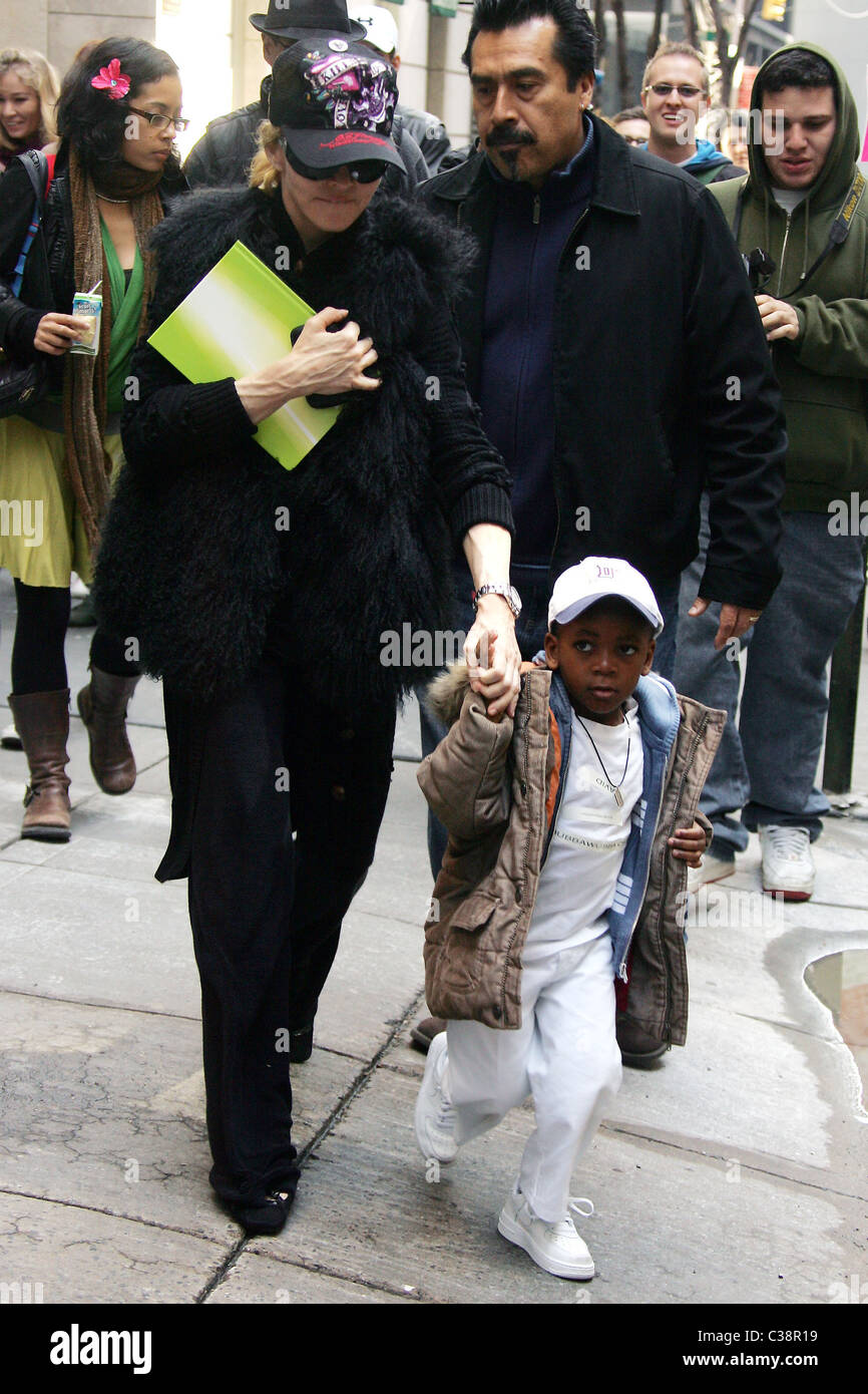 Madonna with her adopted son, David Banda, out and about in Manhattan ...