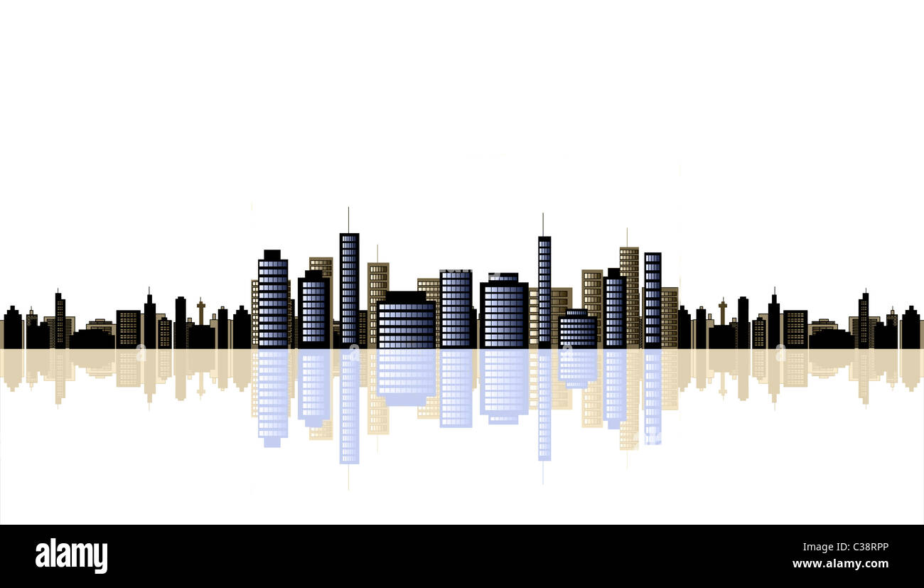Metropolis cityscape on white Stock Photo - Alamy
