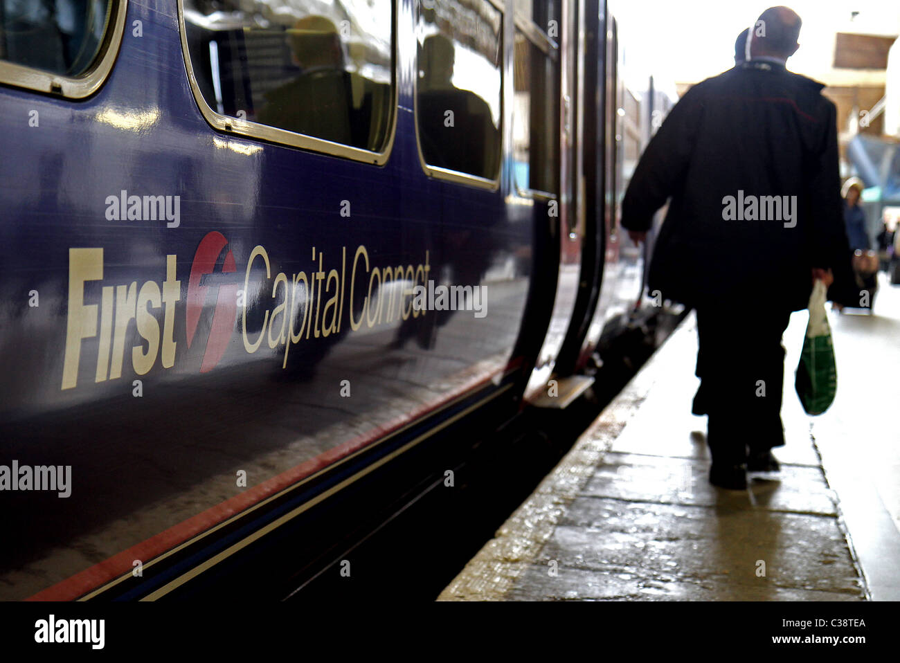 First capital connect train at Kings Cross station, London Stock Photo ...