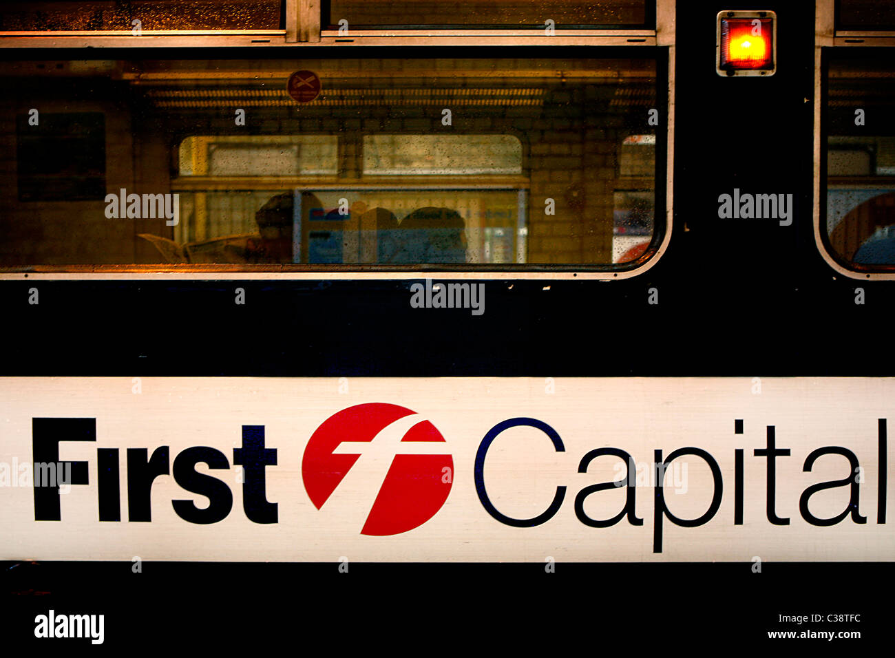 A First Capital Connect train at Farringdon station, London Stock Photo ...