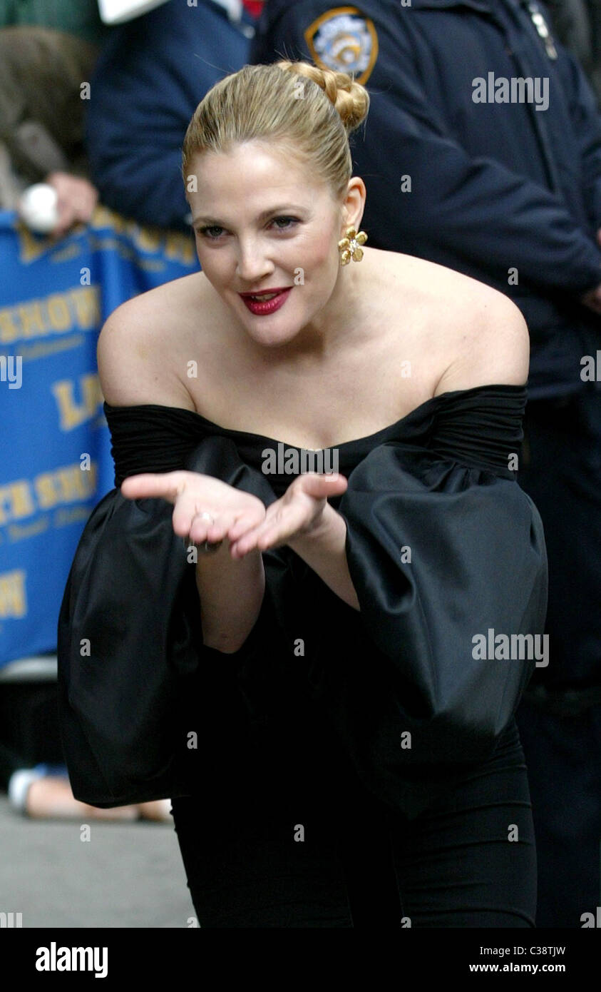 Drew Barrymore outside the Ed Sullivan Theater for the 'Late Show With ...