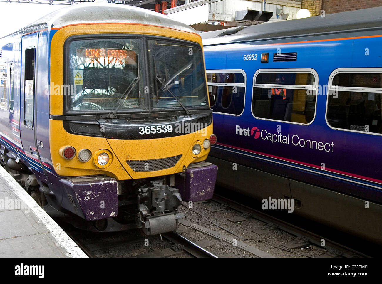 A First Capital Connect Service arrives at King's Cross Station, London ...
