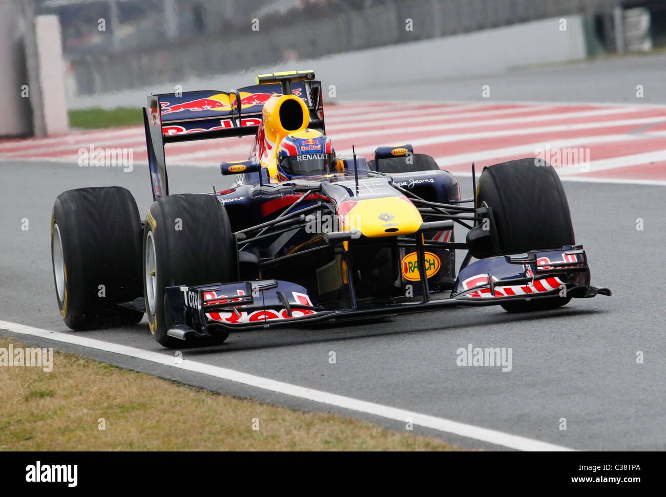 Australian Formula One driver Mark Webber at Montmelo track in ...