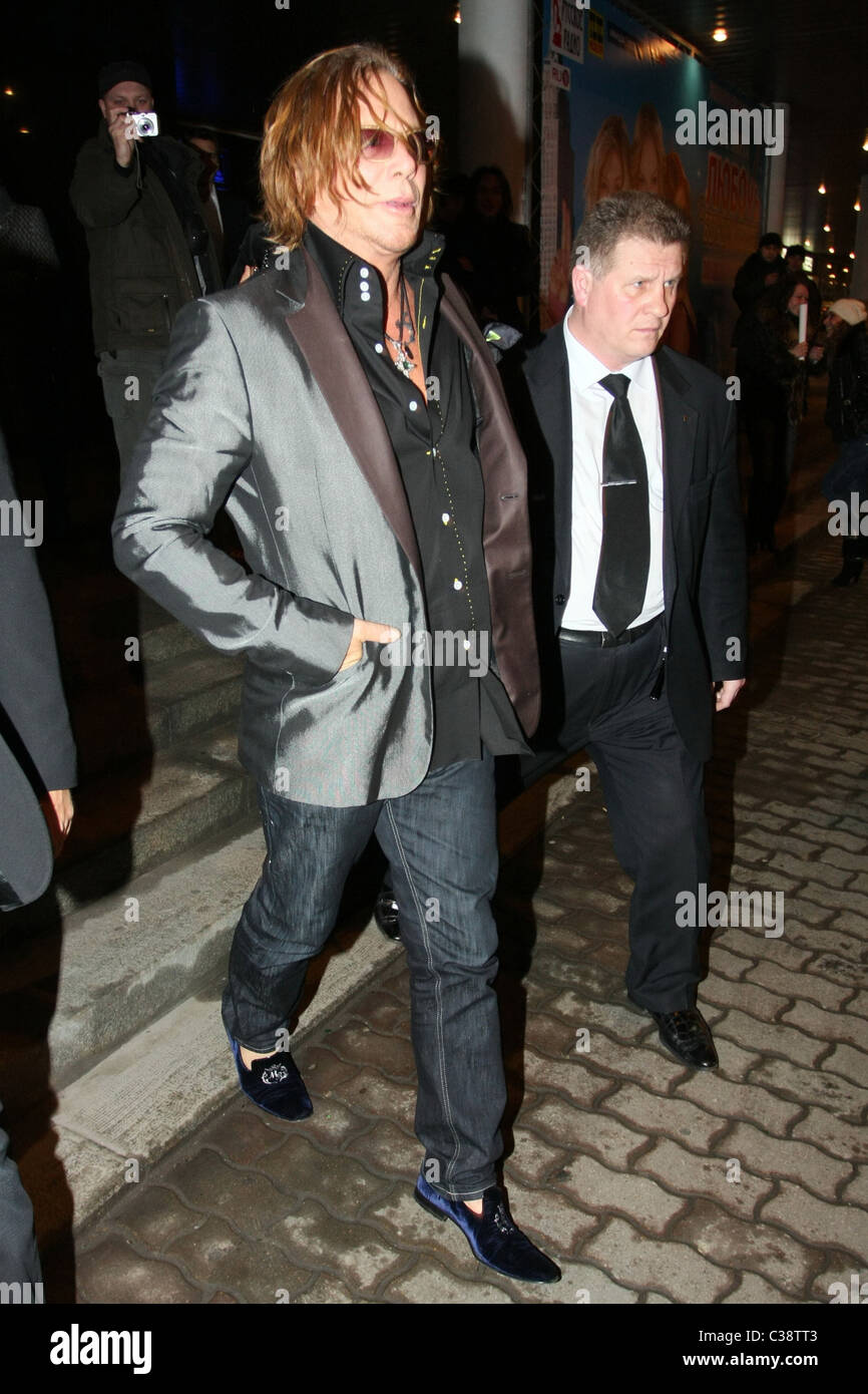 Mickey Rourke promoting his new movie 'The Wrestler' during a visit to ...