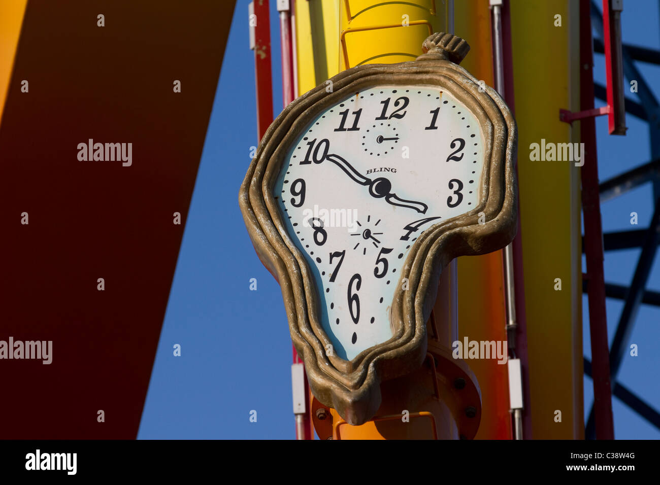 Distorted Clock Face Blackpool Pleasure Beach Amusement Park ...
