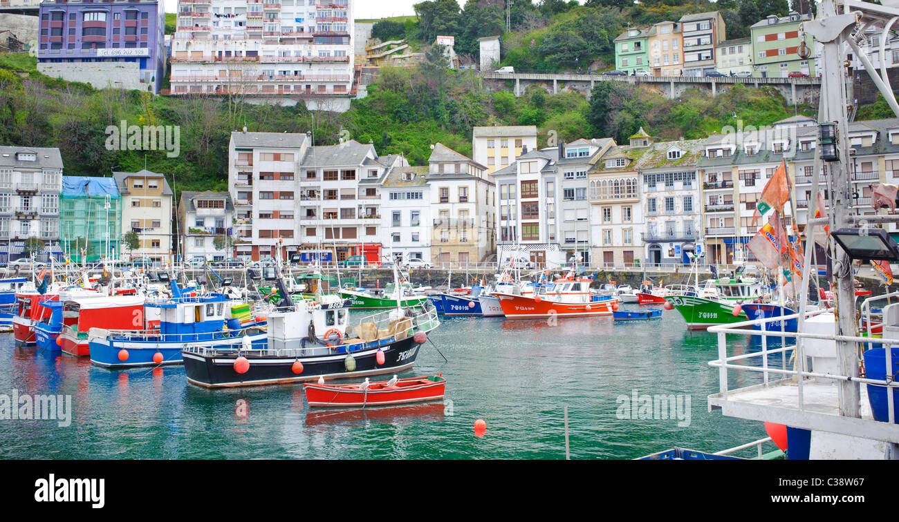 harbour in luarca portugal Stock Photo - Alamy