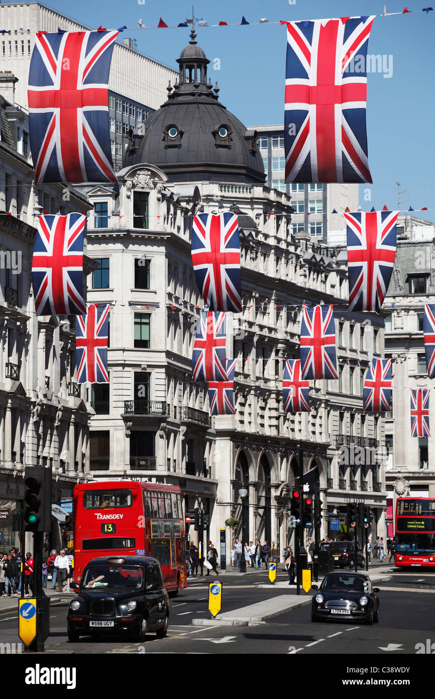 London City, [Regent Street], "Union Jack" flags for "Royal Wedding ...