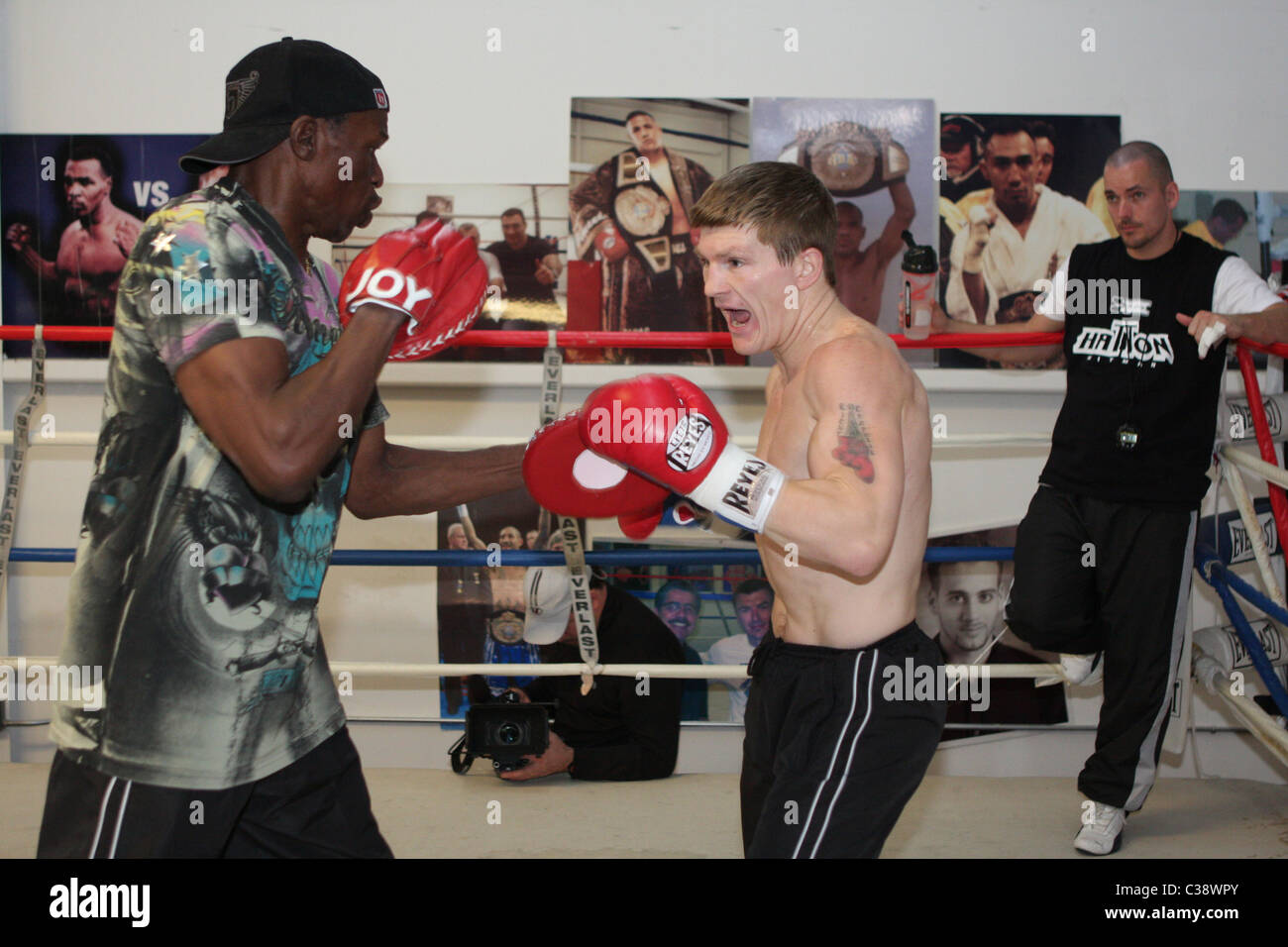 British professional boxer Ricky 'The Hitman' Hatton training with ...