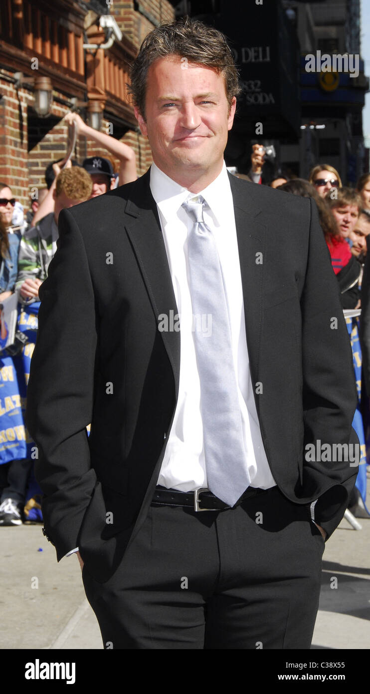 Matthew Perry outside the Ed Sullivan Theater for the 'Late Show With ...