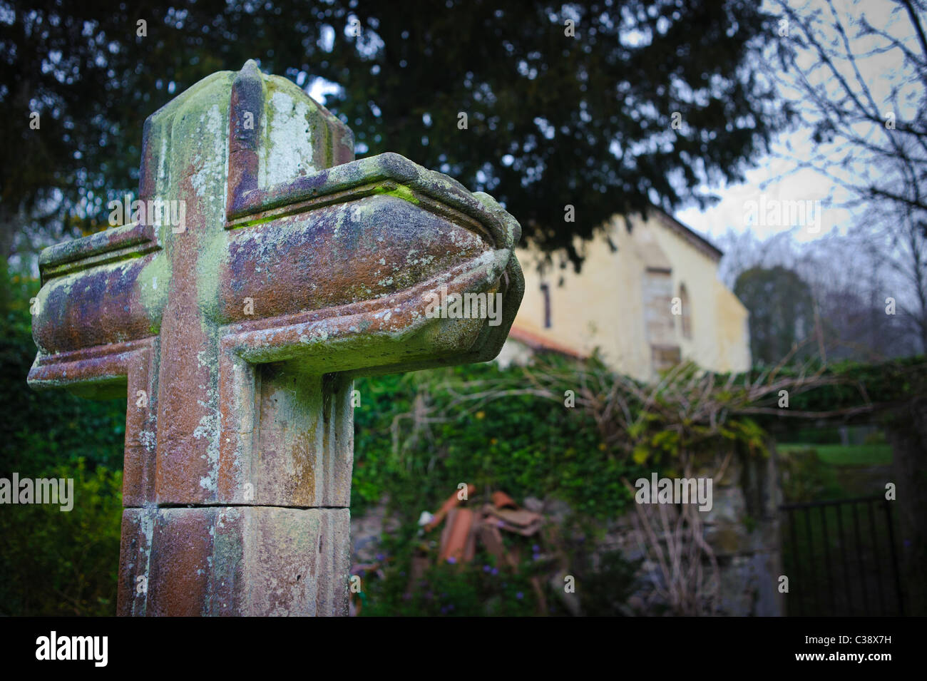 Weathered stone cross in hi-res stock photography and images - Alamy