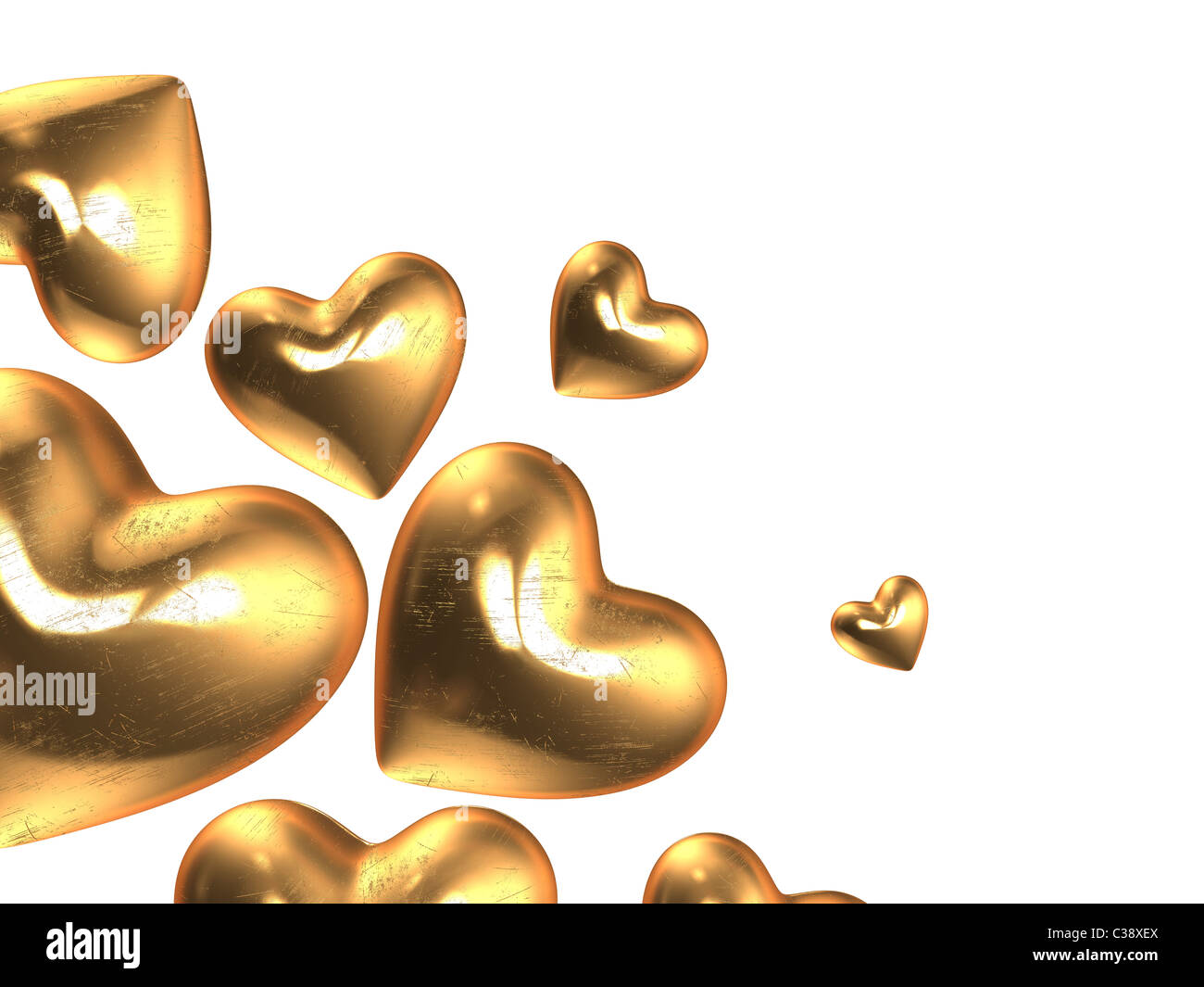 Golden hearts hi-res stock photography and images - Alamy