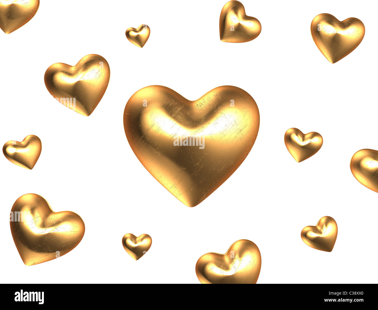 Golden hearts hi-res stock photography and images - Alamy