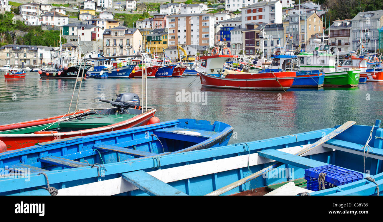 harbour in luarca portugal Stock Photo - Alamy
