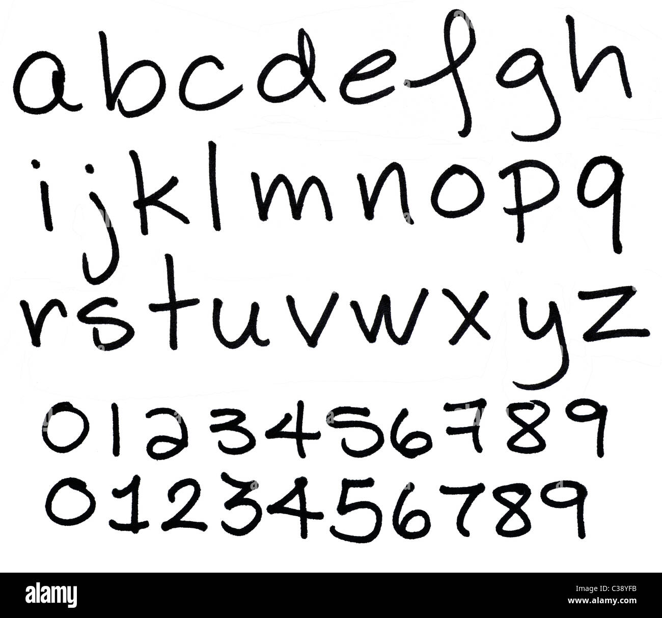 Alphabet black ink letters Stock Photo - Alamy