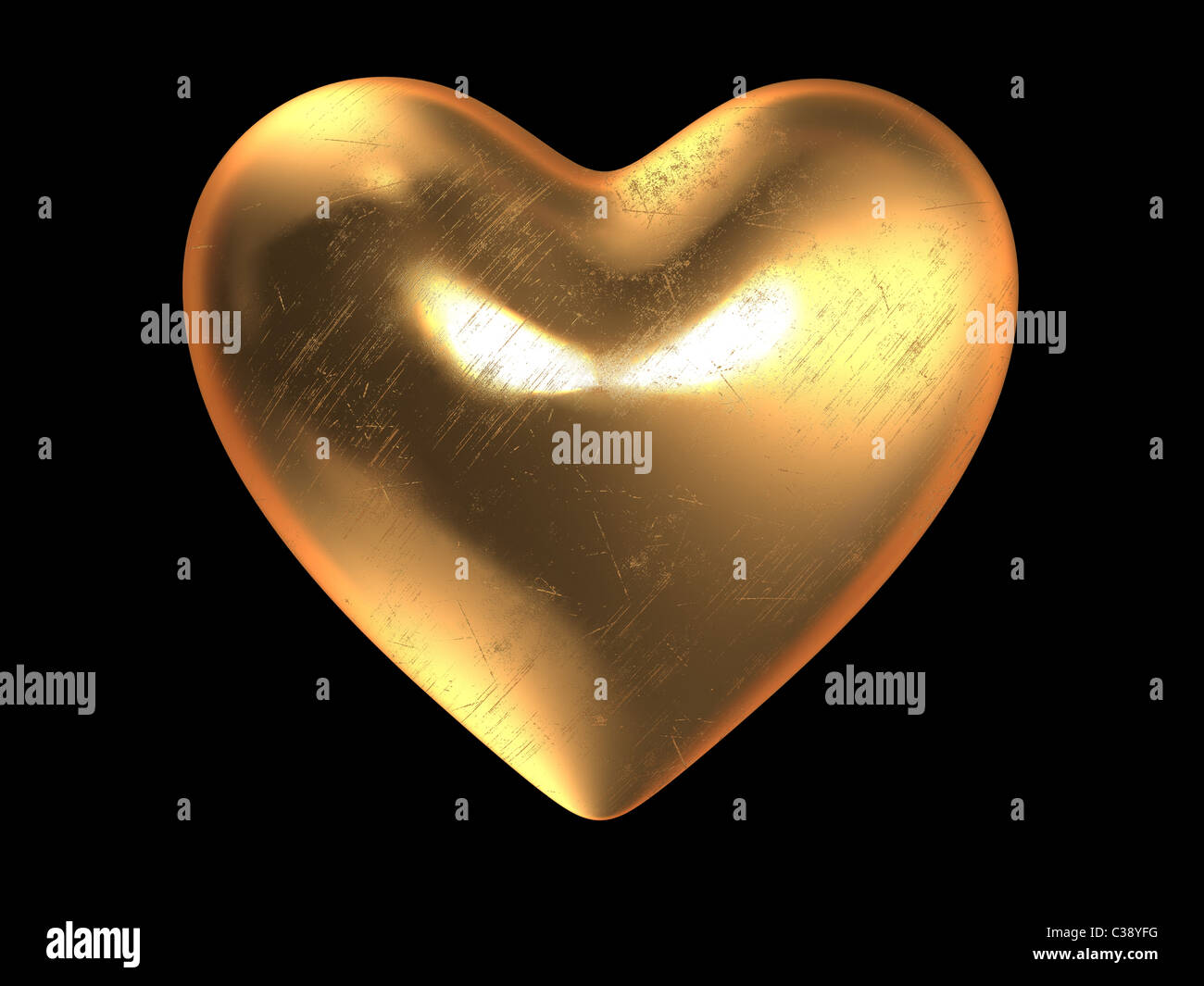 Golden heart illustration hi-res stock photography and images - Alamy
