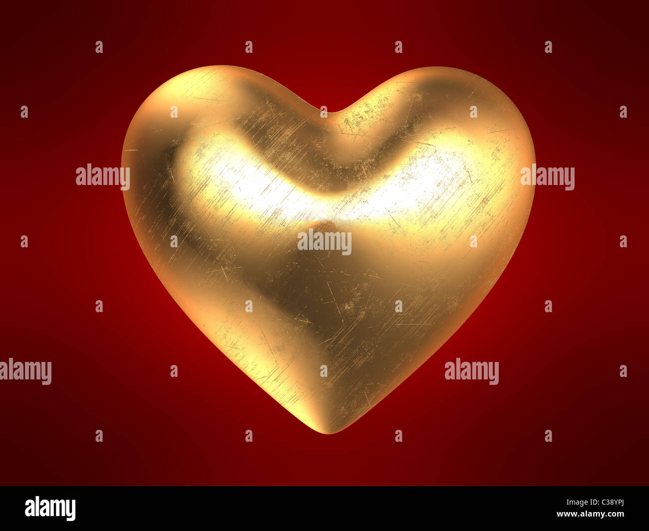 Golden heart illustration hi-res stock photography and images - Alamy