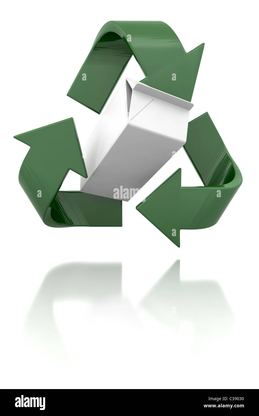 Recycling sign isolated over a white background Stock Photo - Alamy