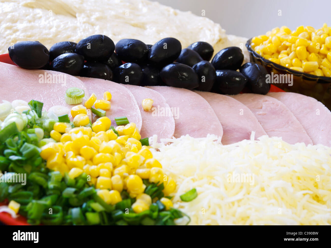 Different ingredients for pizza Stock Photo - Alamy