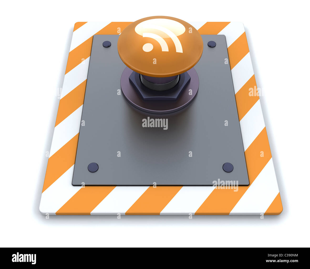3d render of a RSS push button Stock Photo - Alamy