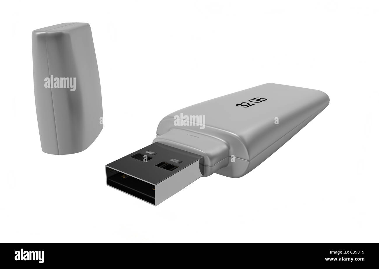 Usb flash memory isolated on the white background with Clipping Path ...
