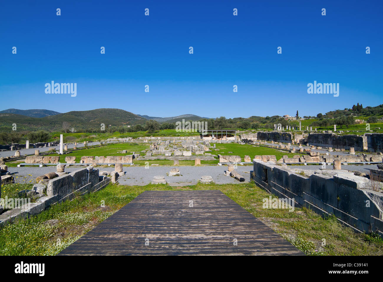 Ancient Greek ruins in Ancient Messini, Greece Stock Photo - Alamy
