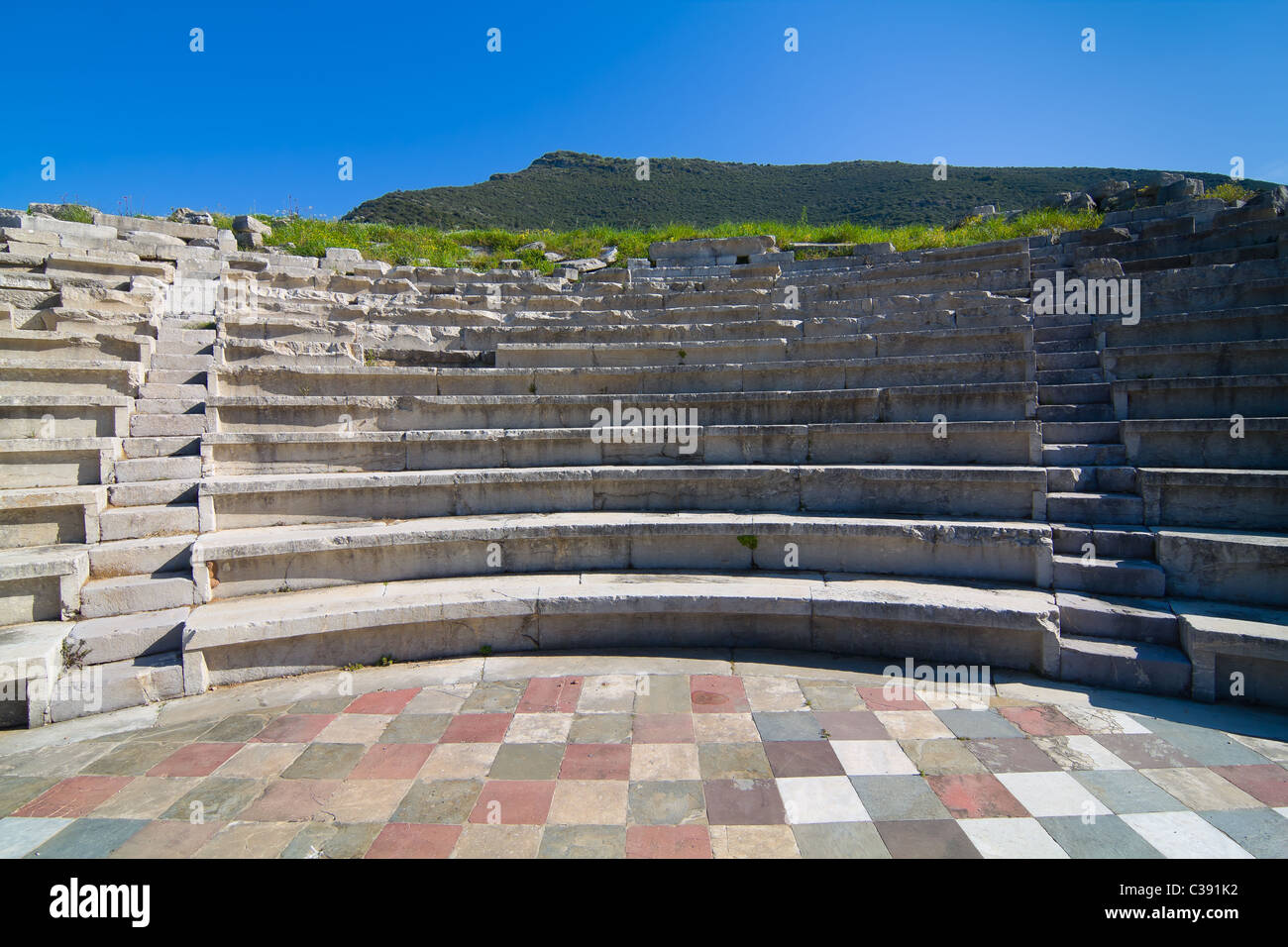 Ancient Greek amphitheater in Ancient Messini in Greece Stock Photo - Alamy