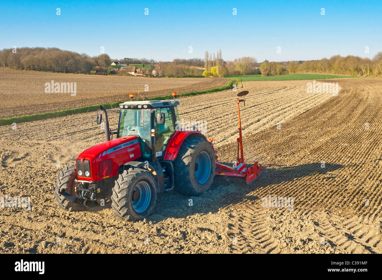 Massey Ferguson 6497 Dyna 6 tractor and Kuhn rotovator disc harrow ...