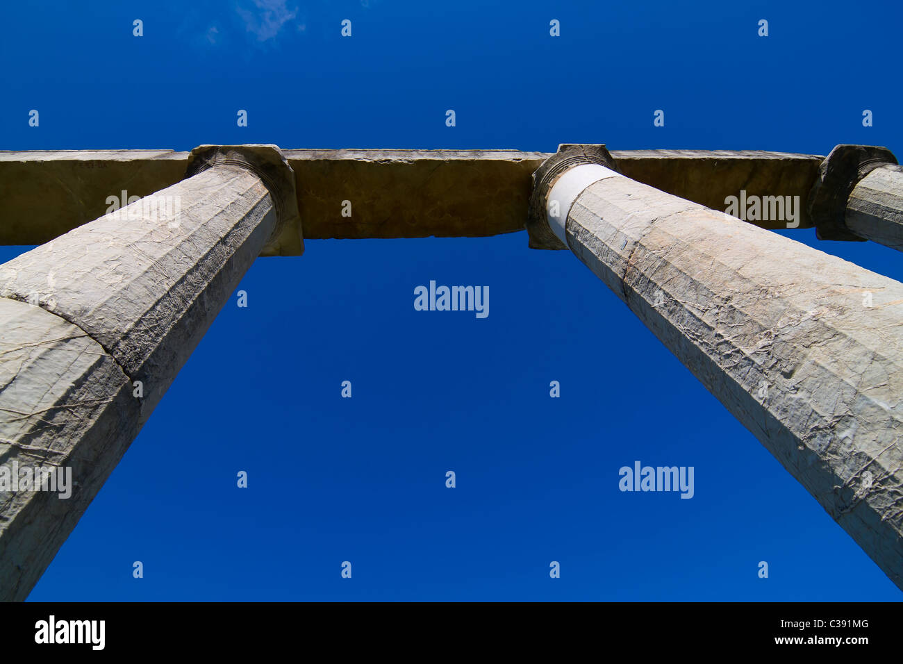 Ancient Greek Stadium columns in Ancient Messini Stock Photo - Alamy