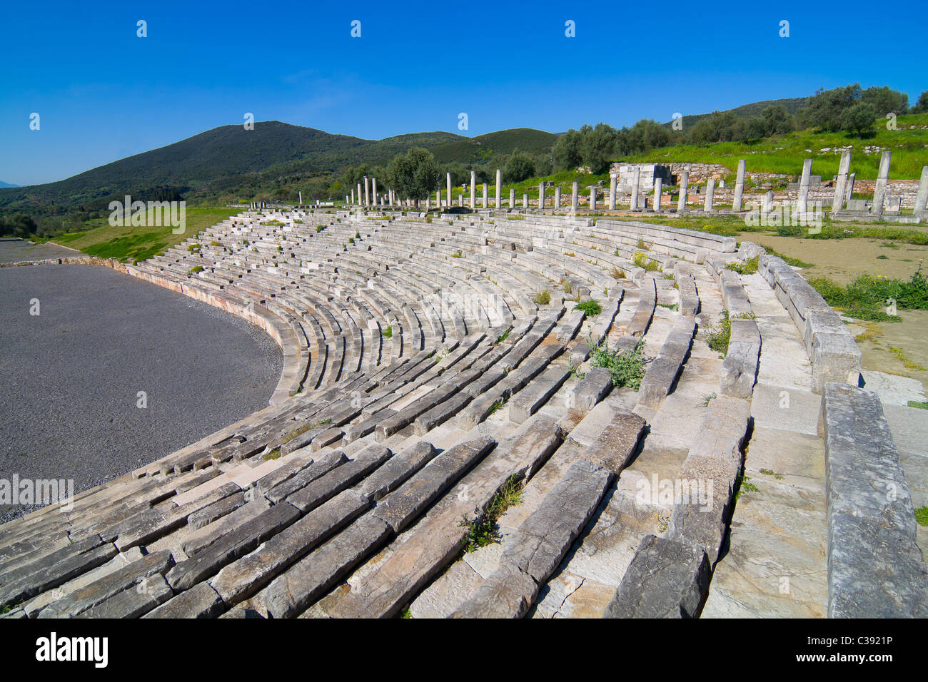 Ancient Greek Stadium In Ancient Messini Stock Photo Alamy ancient-greek-stadium-in-ancient-messini-stock-photo-alamy
