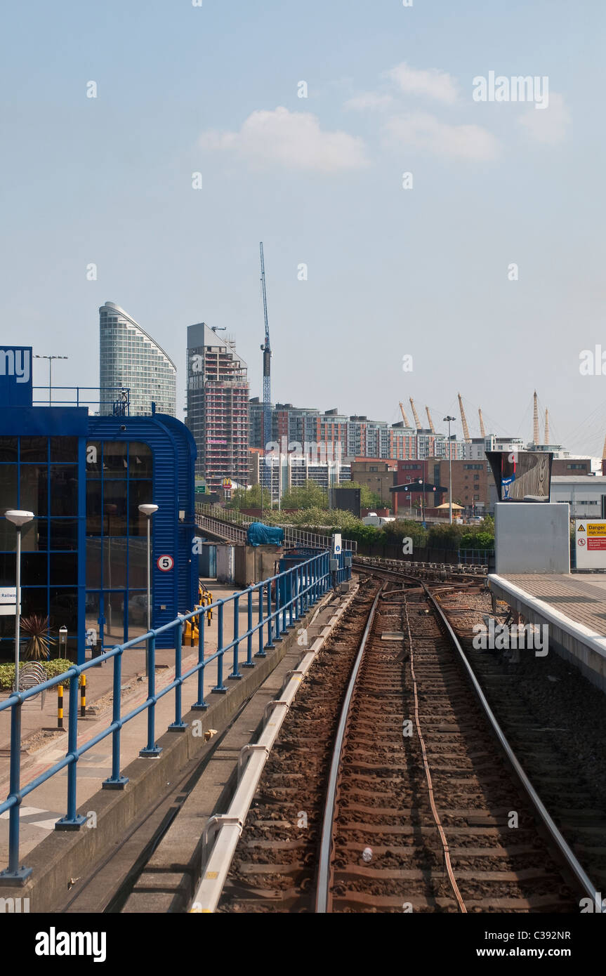 Railway tracks from DLR, London, UK Stock Photo - Alamy