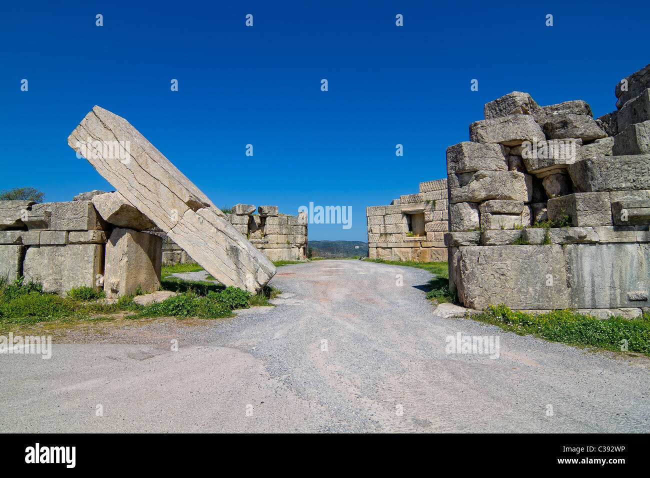 The Arcadian Gate ruins in Ancient Messini, Greece Stock Photo - Alamy