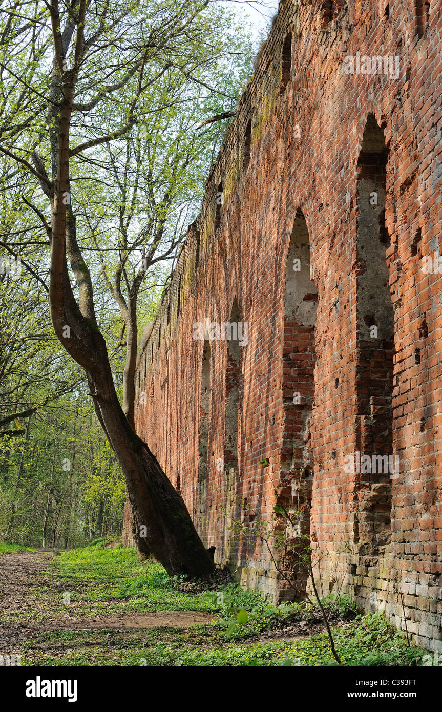 Brick wall of old castle Balga in Prussia, Kaliningrad region, Russia ...