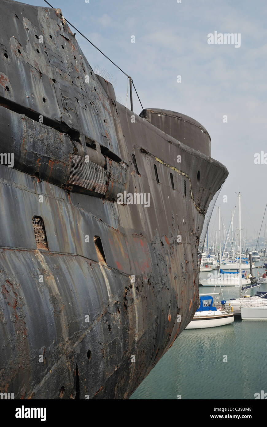 The forward section of HMS Alliance at the Royal Navy Submarine Museum ...