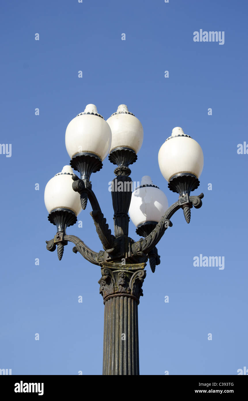 vintage historical lamps on blue sky background Stock Photo - Alamy