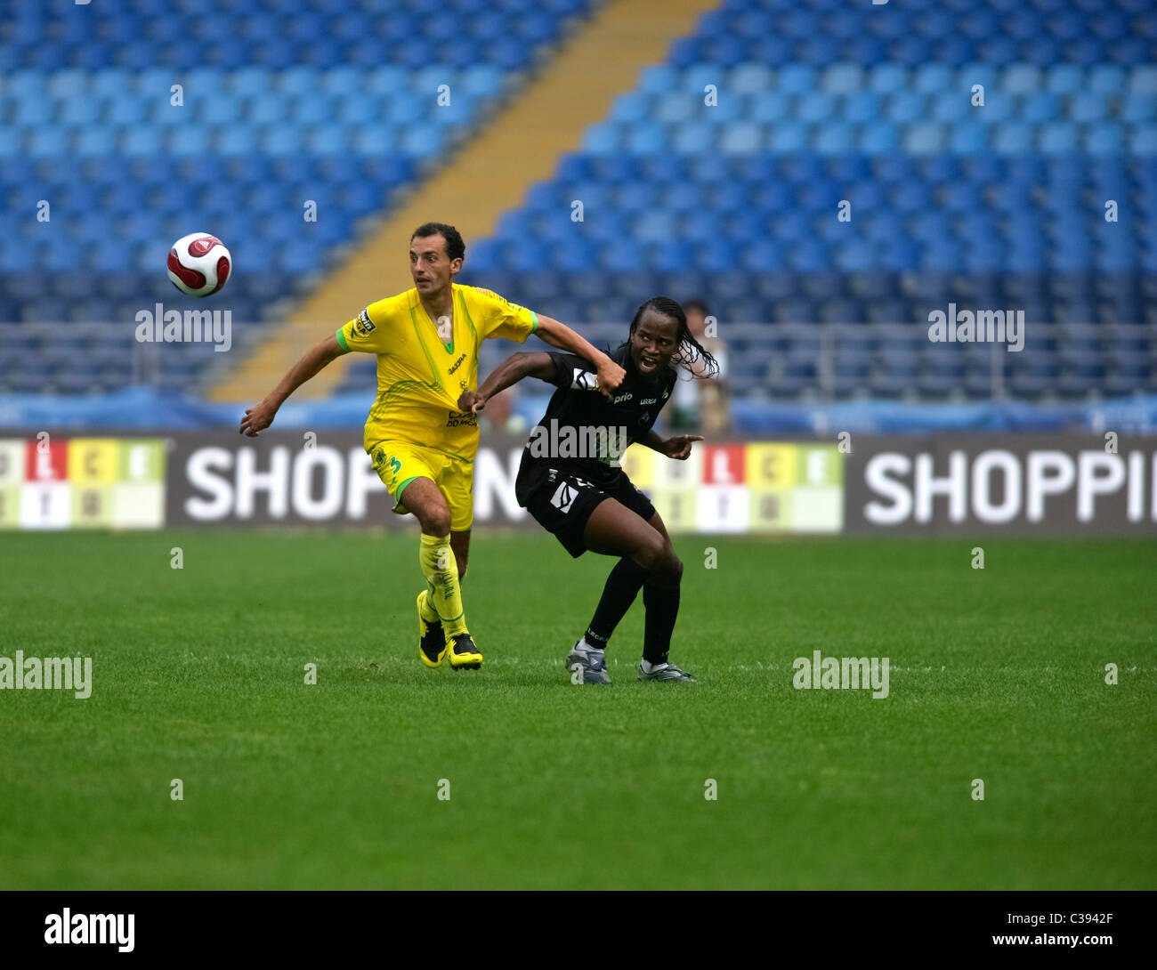 Football Players Battle Ball High Resolution Stock Photography and ...
