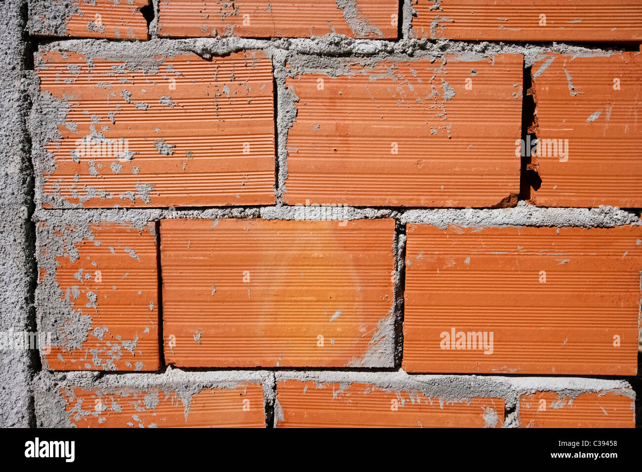 Badly done brick wall Stock Photo - Alamy