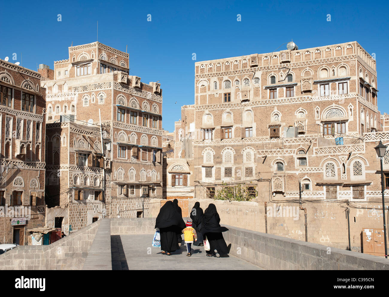 street scene in sanaa old town in yemen Stock Photo - Alamy