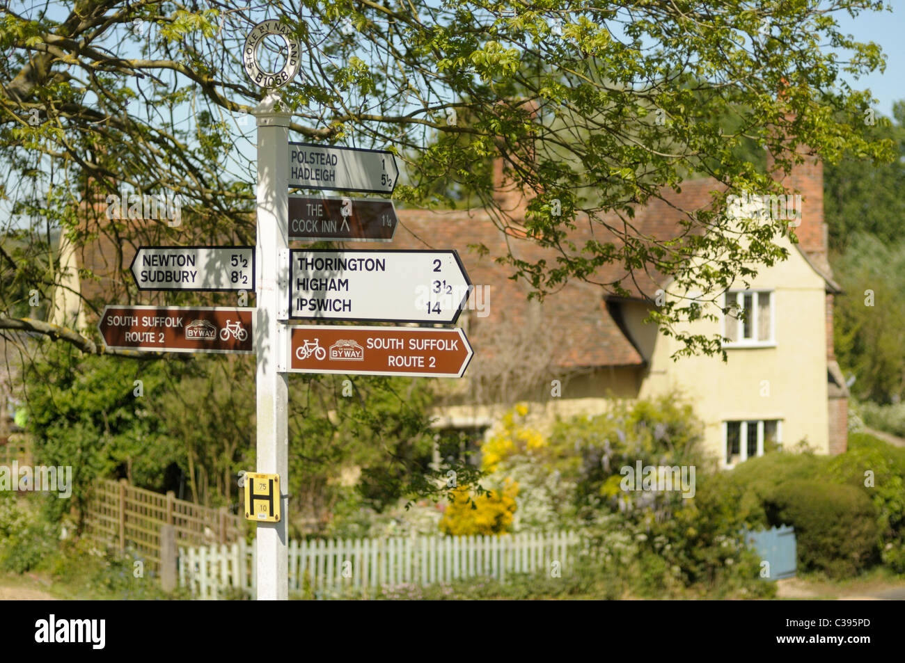 A traditional Suffolk Road Sign, England Stock Photo - Alamy