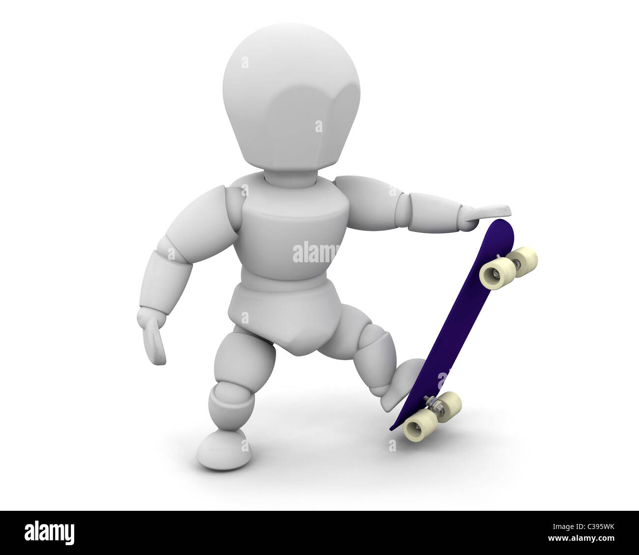 3d render of man and skateboard Stock Photo - Alamy