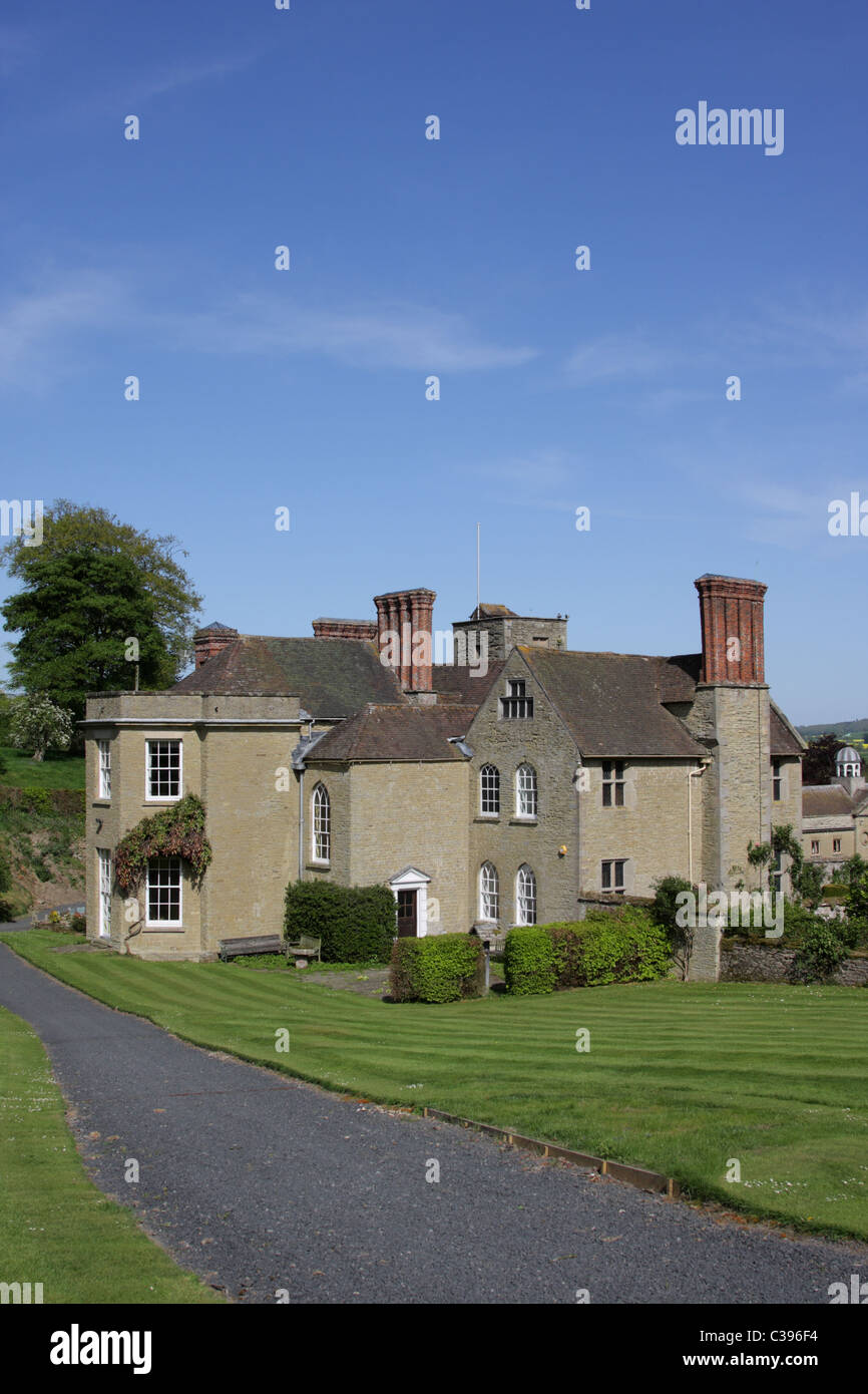 Rear view of Shipton Hall near Much Wenlock, Shropshire, UK. Showing ...