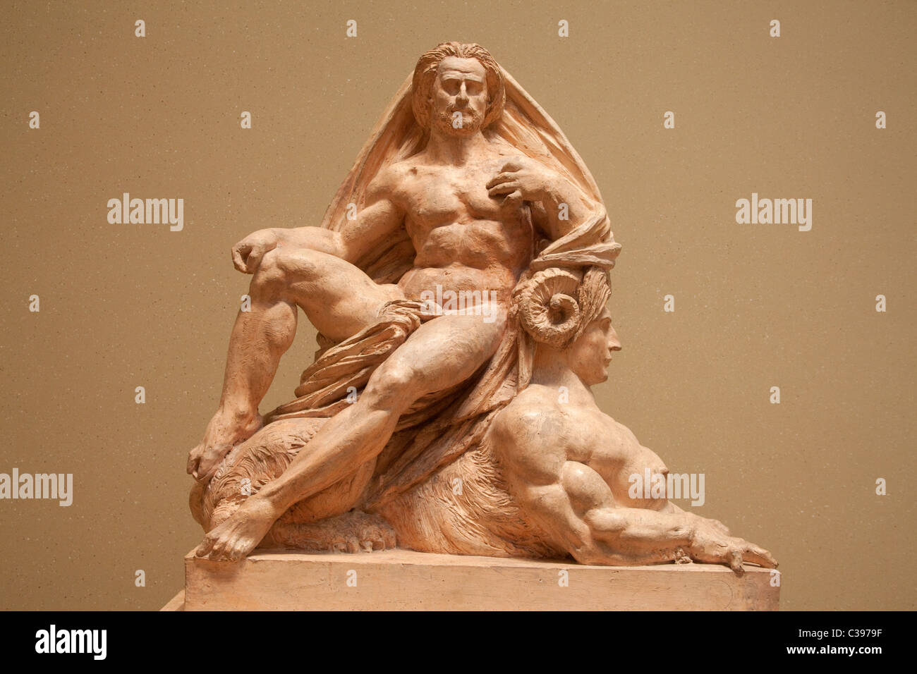 sculpture of man and mythical female animal in Metropolitan Museum Art ...