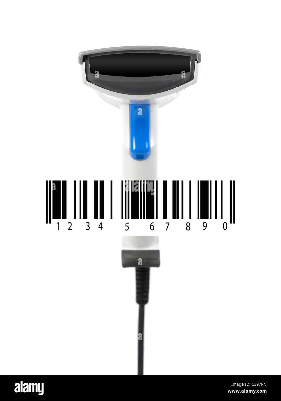 A barcode scanner isolated against a white background Stock Photo - Alamy