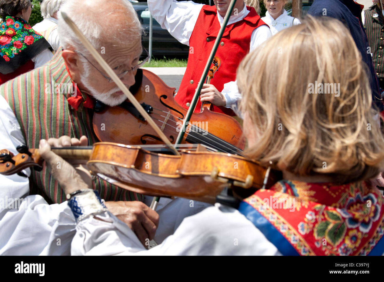 Fiddle players at Midsommar Celebration at the Swedish Institute ...