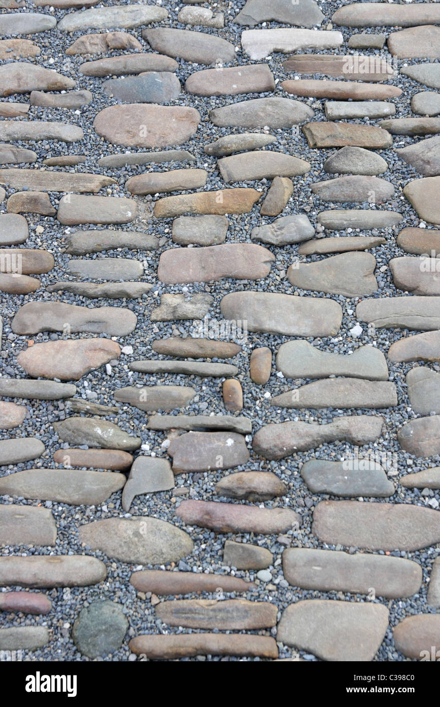 Top down view of old stony pavement sidewalk Stock Photo - Alamy