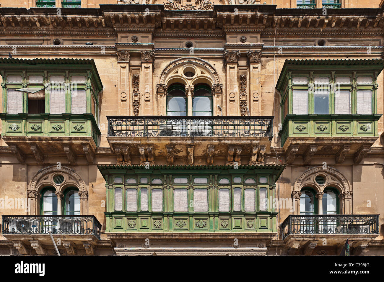Traditional maltese balcony valletta malta hi-res stock photography and ...